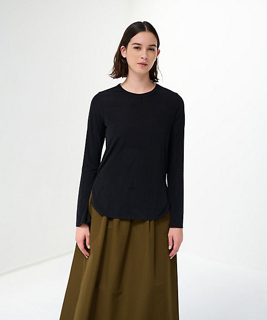 針抜きロングスリーブカットソー | LANVIN en Bleu (Women 針抜きロングスリーブカットソー | LANVIN en Bleu (Women