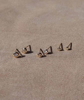 PUFF Mirror／Pierced Earrings／Solitaire／L PFP2416－Y18－W | talkative ...